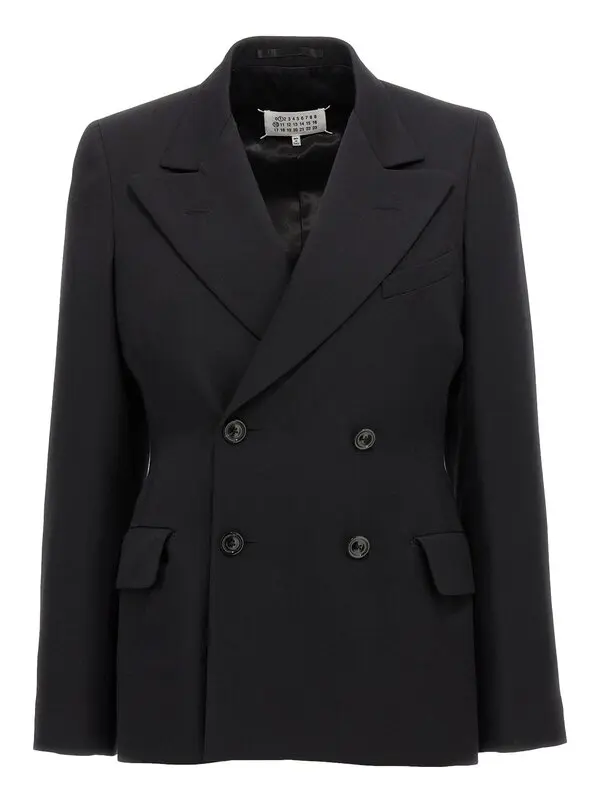 MAISON MARGIELA Wool Double-breasted Blazer - Black