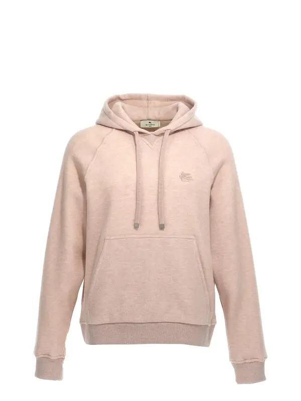 Etro Logo Embroidery Wool Hoodie - Beige