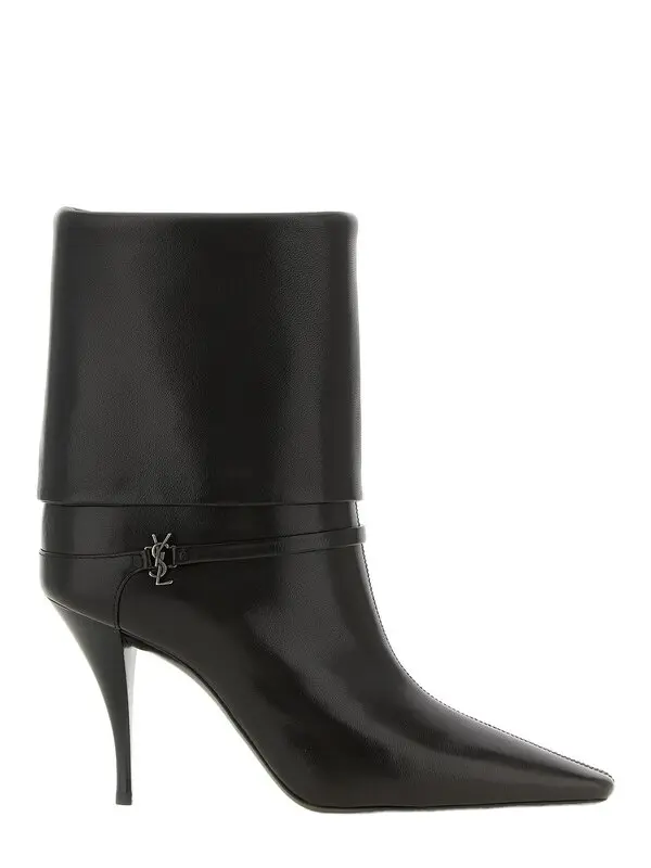 Saint Laurent Niki Leather Ankle Boots - Brown