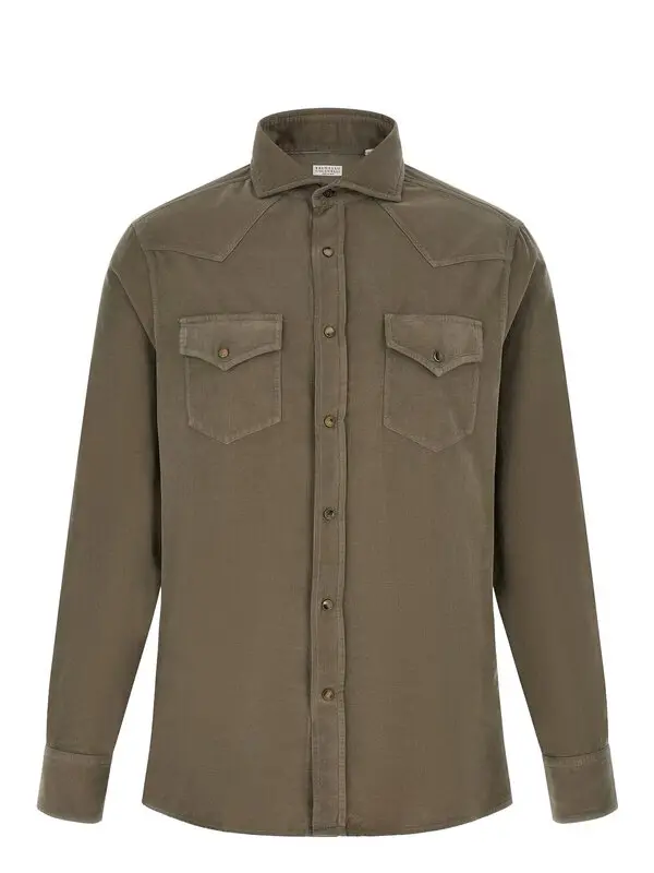 Brunello Cucinelli Corduroy Shirt - Green