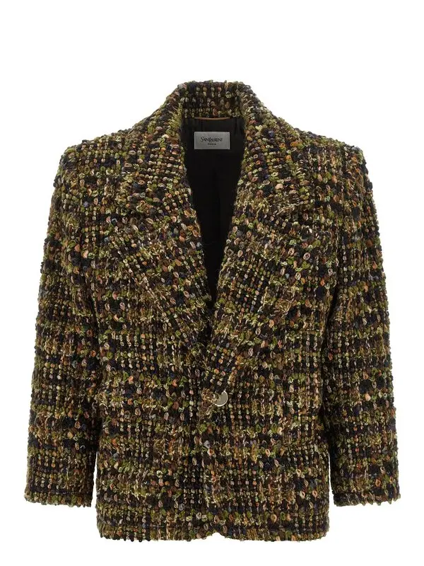 Saint Laurent Bouclé Tweed Blazer - Multi
