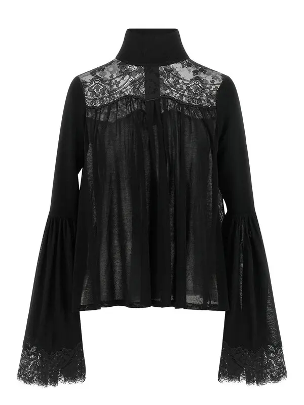 Zimmermann Valiant Lace-trimmed Blouse - Black