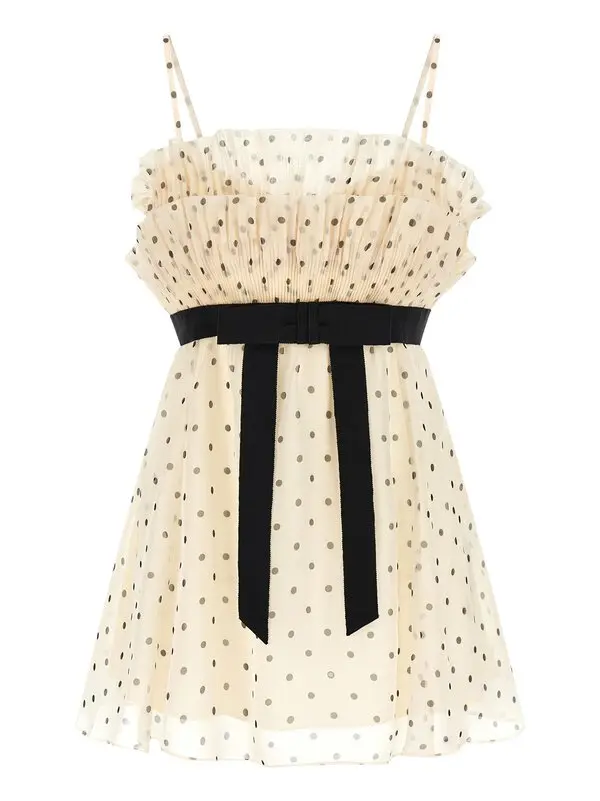 Zimmermann Polka Dot Silk Blend Top - White