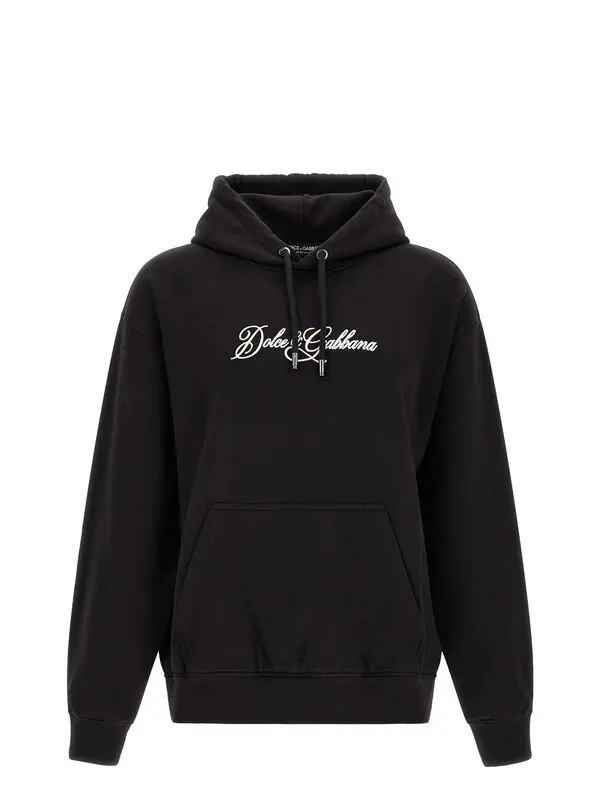 Dolce & Gabbana Logo Embroidery Hoodie - Black
