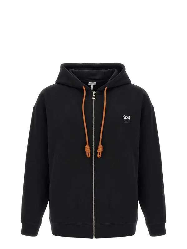 Loewe Anagram' Embroidery Hoodie - Black