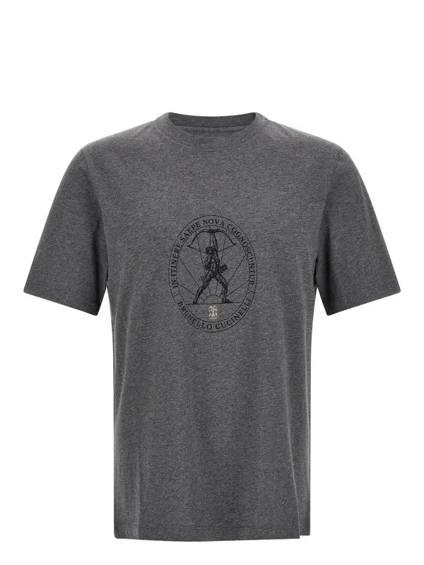 Brunello Cucinelli Printed T-shirt - Gray