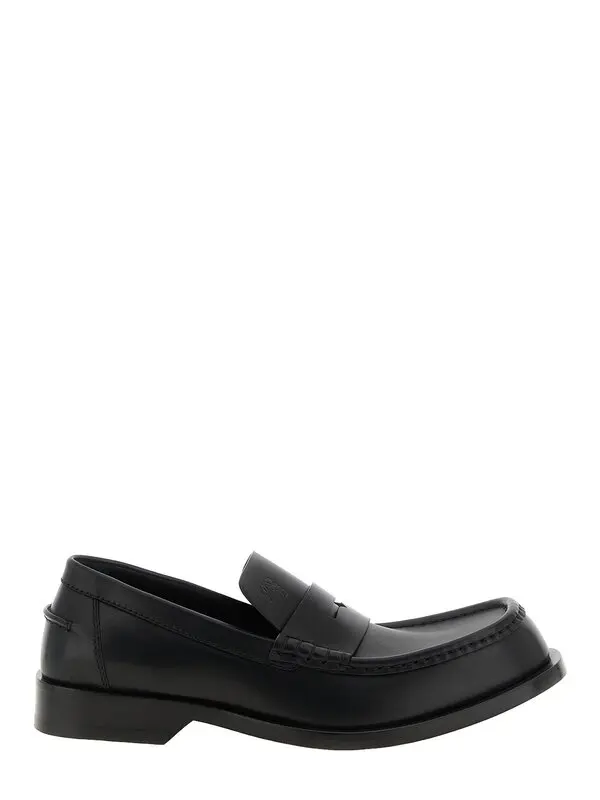 Loewe Bobine Leather Loafers - Black