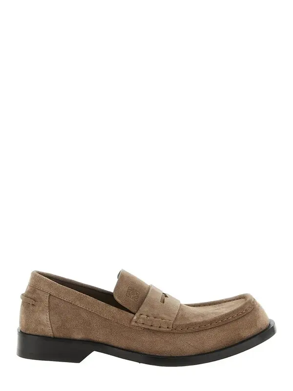 Loewe Suede Bobine Loafers - Beige
