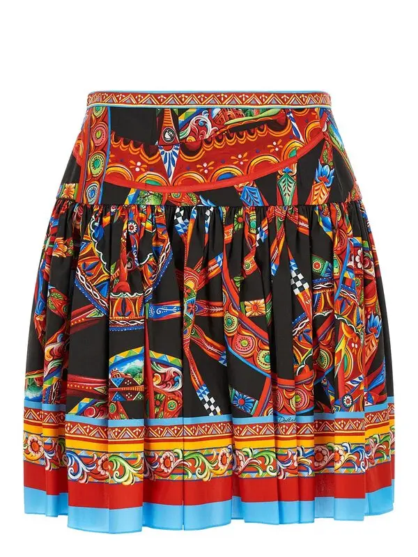 Dolce & Gabbana Carretto Print Cotton Mini Skirt - Multi