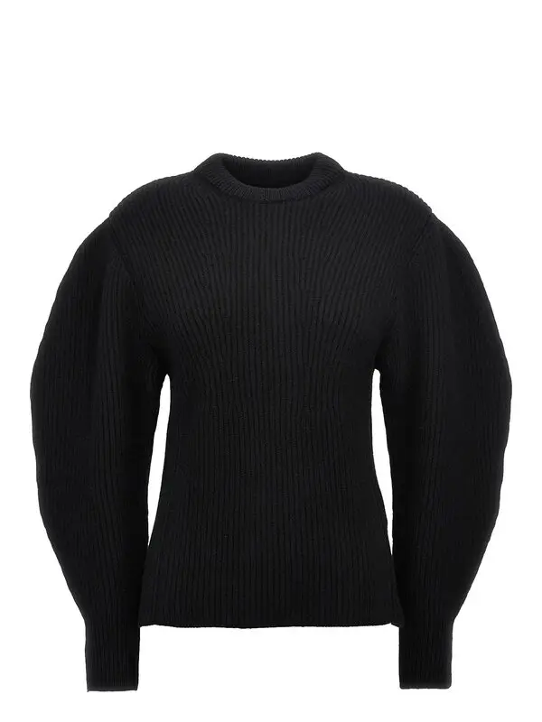 JIL SANDER Ribbed Wool Pullover - Black