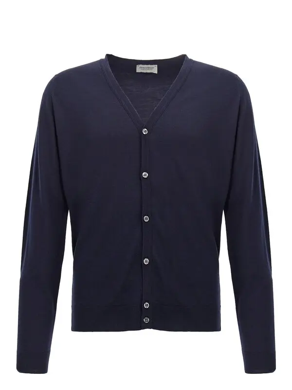 John Smedley Petworth Wool Cardigan - Blue