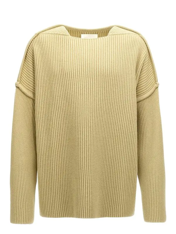JIL SANDER Geometric Neckline Sweater - Green