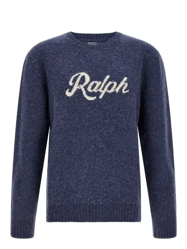 Polo Ralph Lauren Logo Intarsia Cashmere-blend Sweater - Blue