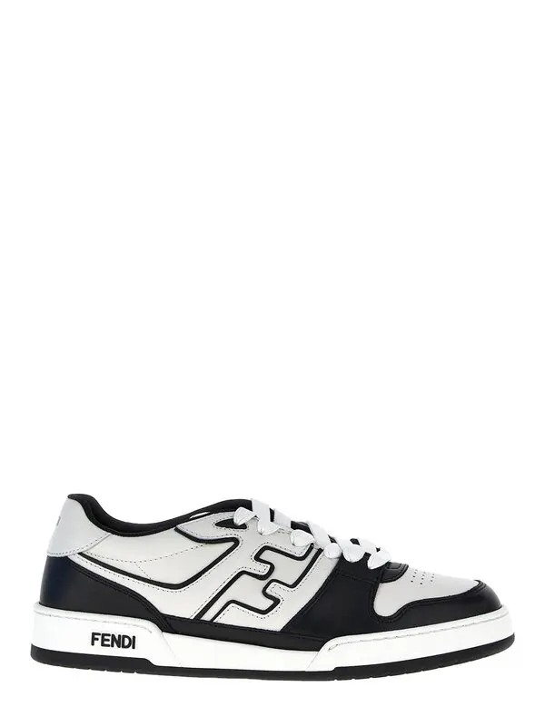 Fendi Match Leather Sneakers - White/black