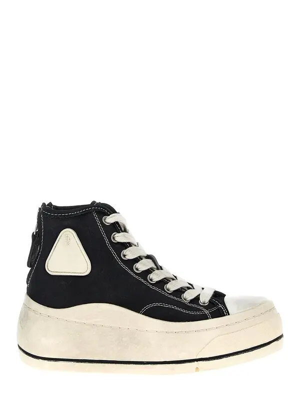 R13 High Top' Sneakers - White/black