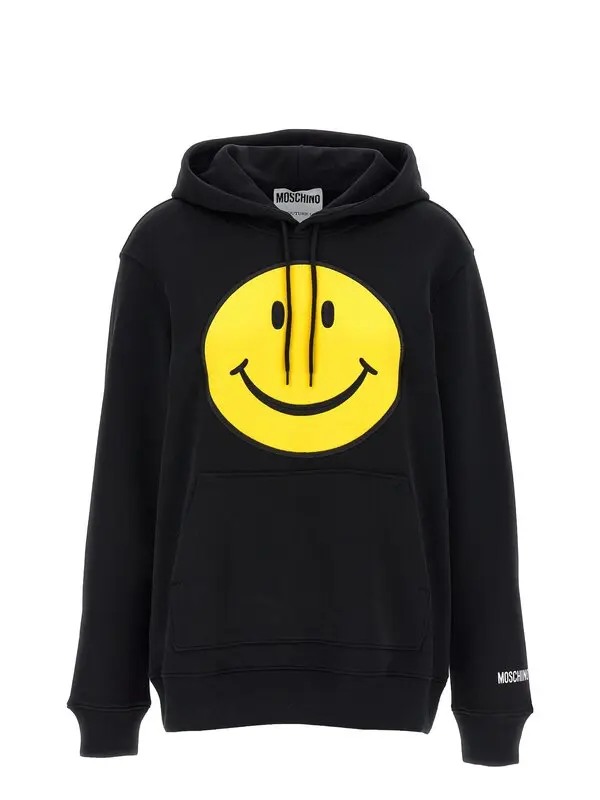 Moschino Cotton Smiley Hoodie - Black