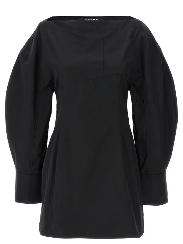Jacquemus La Robe Chemise Casaco Cotton Poplin Dress - Black
