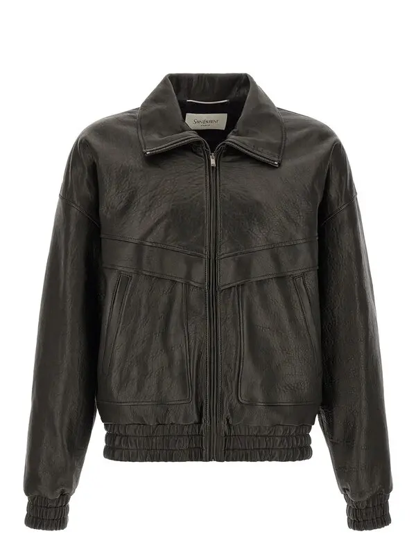 Saint Laurent Bubble Leather Jacket - Black