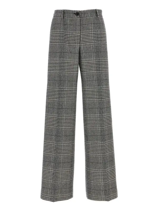 Dolce & Gabbana Houndstooth Cashmere Blend Trousers - White/black