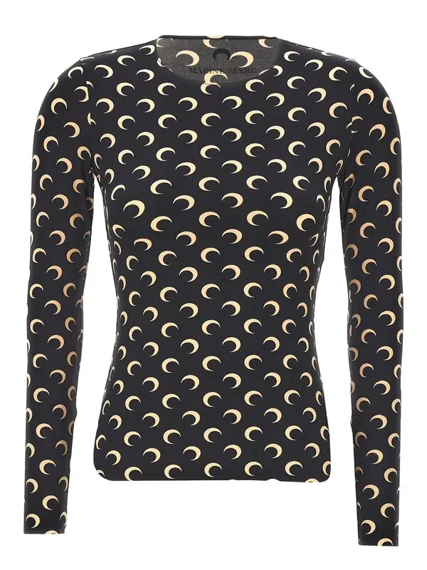 MARINE SERRE Moon Printed Jersey - Black