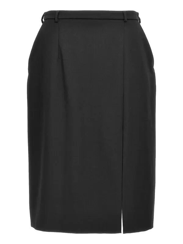 Dolce & Gabbana Wool Slit Skirt - Black