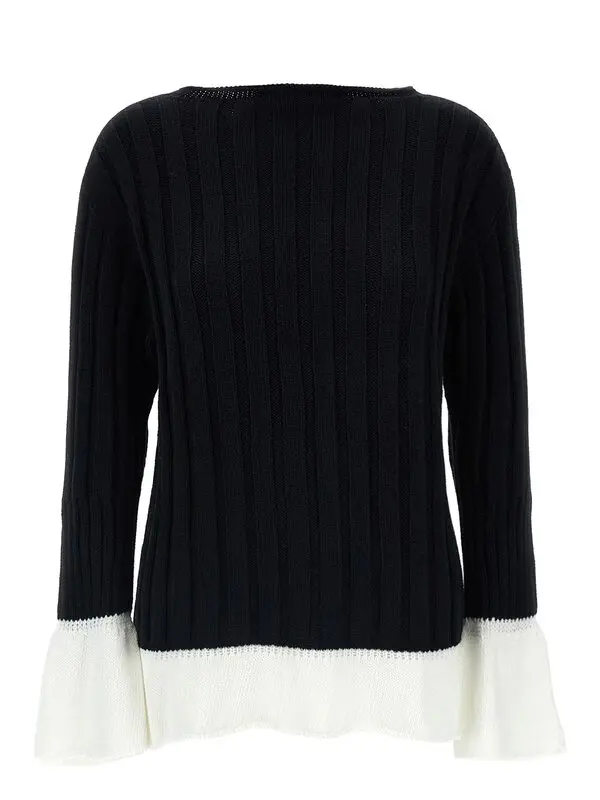 Issey Miyake Behind The Scenes' Cotton Sweater - White/black