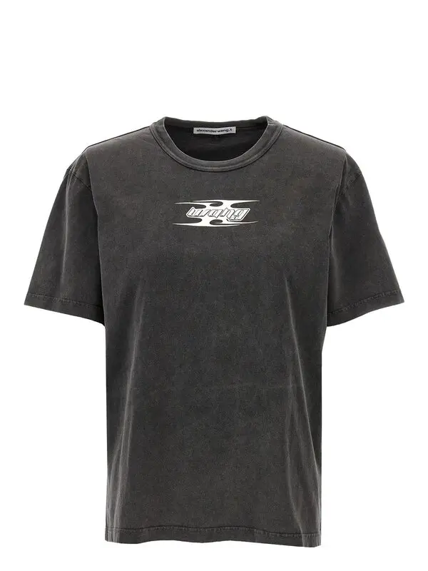 Alexander Wang Logo Cotton T-shirt - Gray