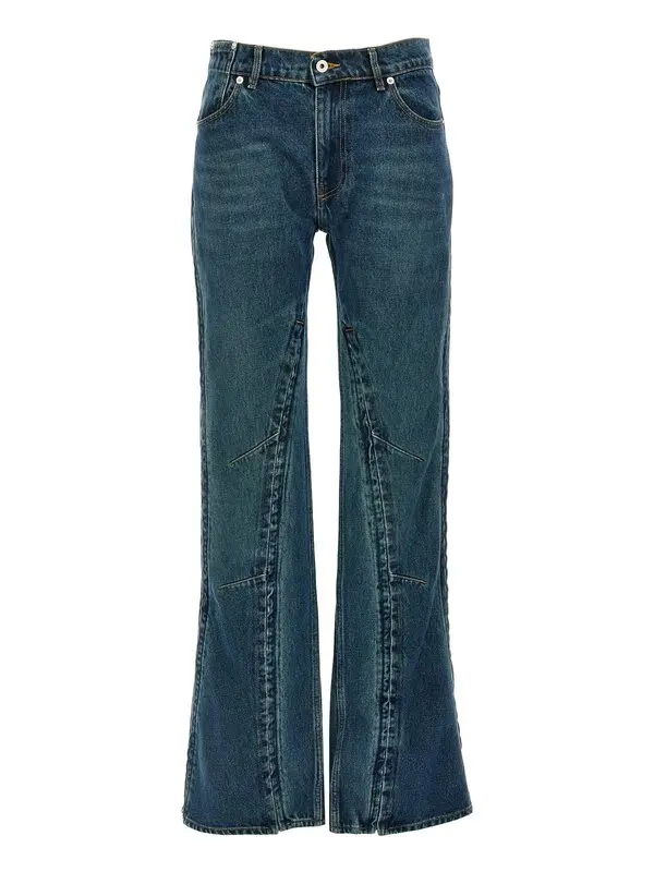 Y/project Evergreen Hook And Eye Denim Jeans - Blue
