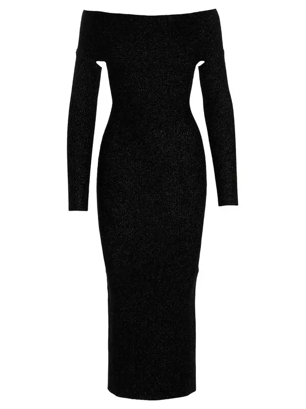 Khaite Mariasole Lurex Wool Blend Dress - Gray