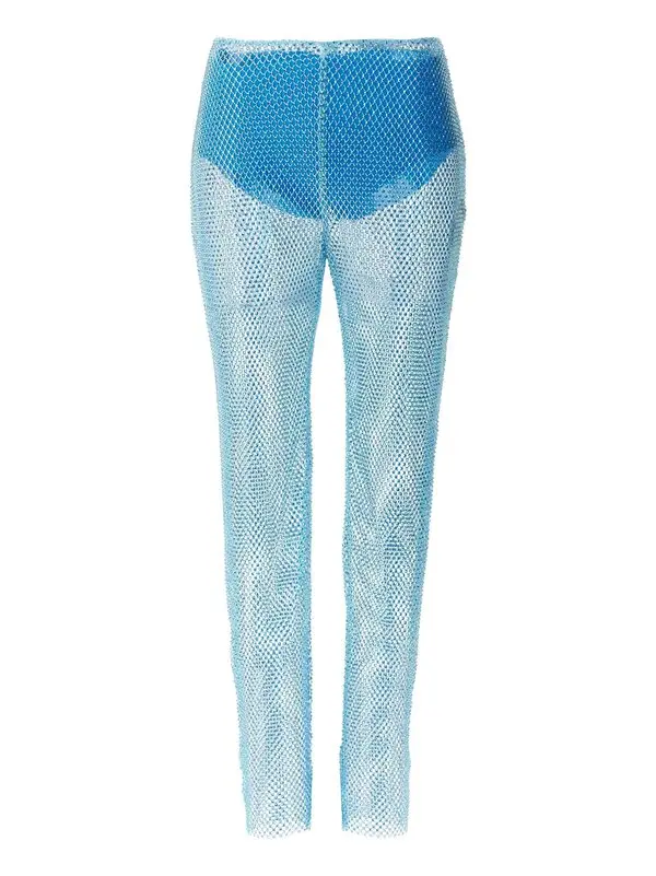Giuseppe Di Morabito Sequin Mesh Trousers - Light Blue