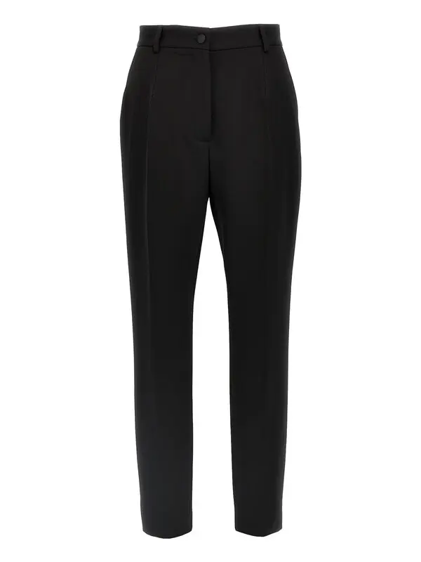 Dolce & Gabbana Wool Gabardine Tuxedo Trousers - Black