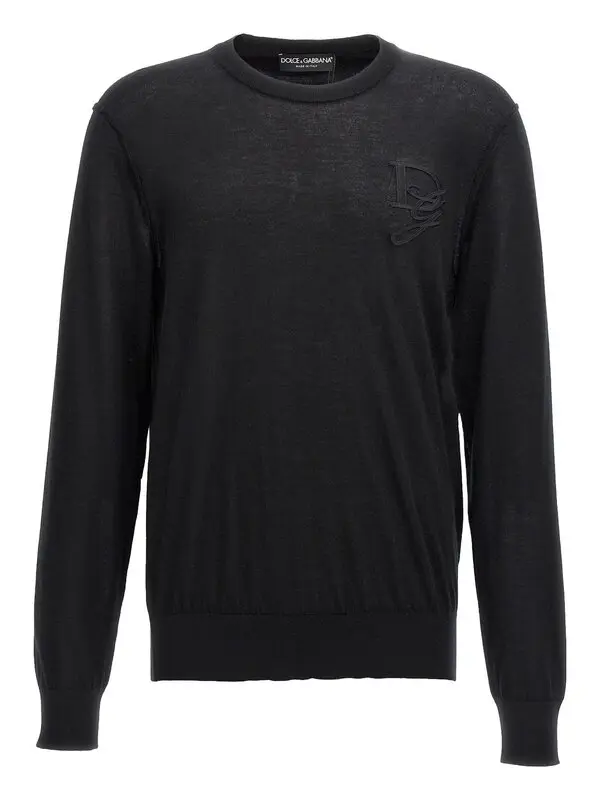 Dolce & Gabbana Logo Embroidery Sweater - Black
