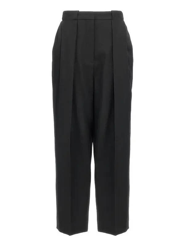 Balmain Grain De Poudre Wool Trousers - Black