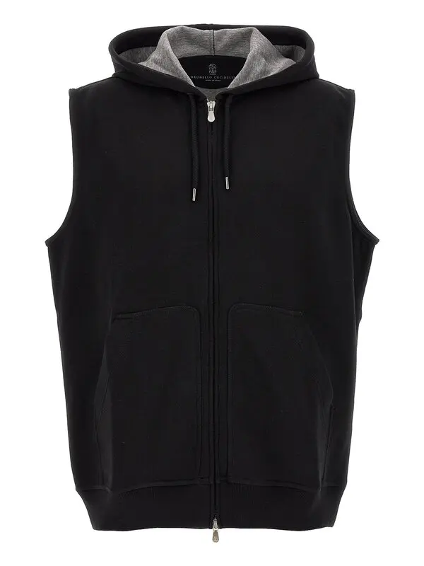 Brunello Cucinelli Hooded Waistcoat - Black
