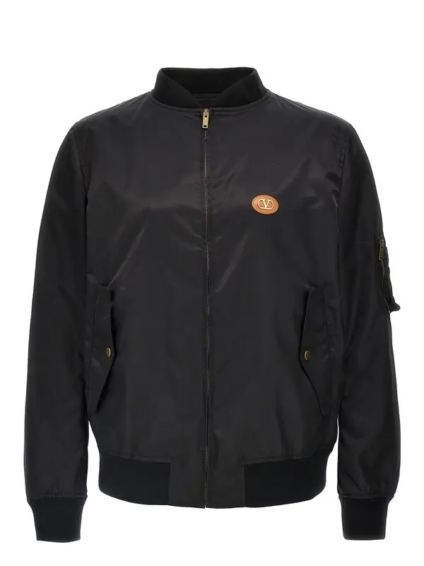Valentino Garavani Logo Bomber Jacket - Black