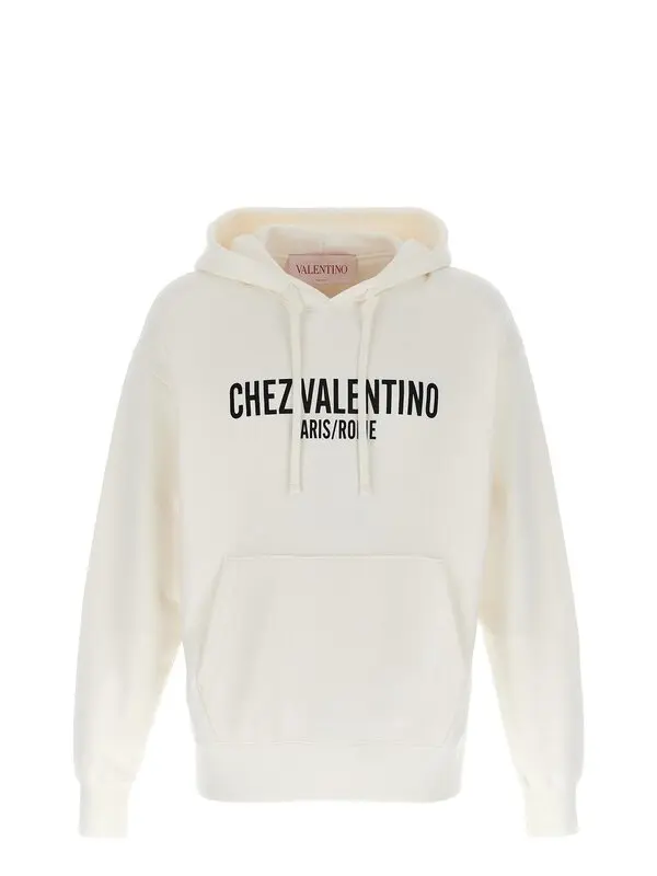 Valentino Garavani Printed Cotton Hoodie - White