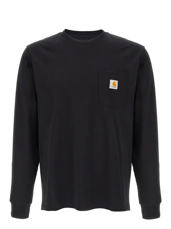 Carhartt Work In Progress L/s Pocket' T-shirt - Black