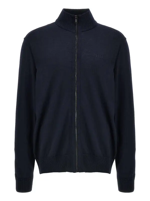 Hugo Boss Balonso-l Wool Cardigan - Blue