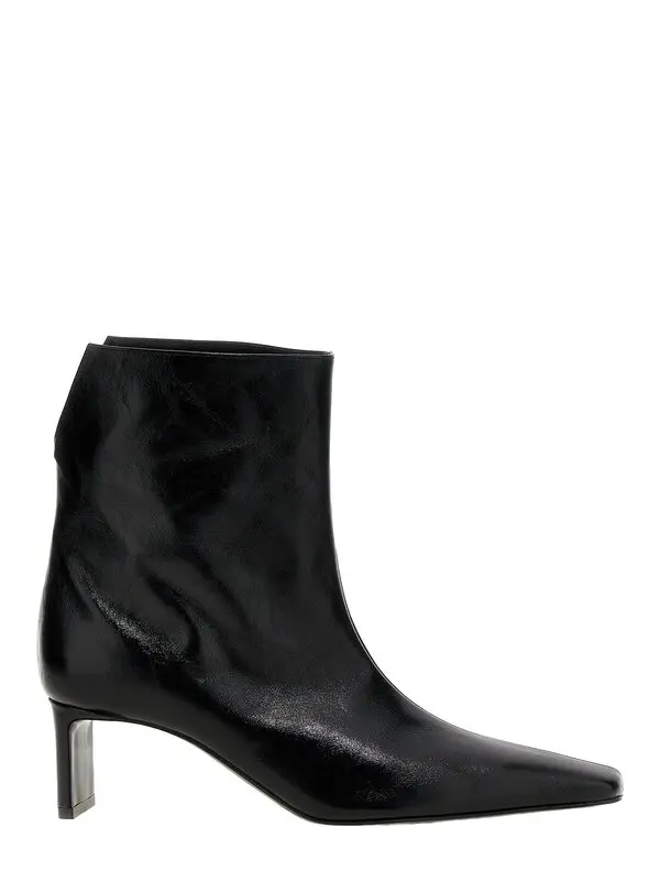 Khaite Ona Leather Ankle Boots - Black