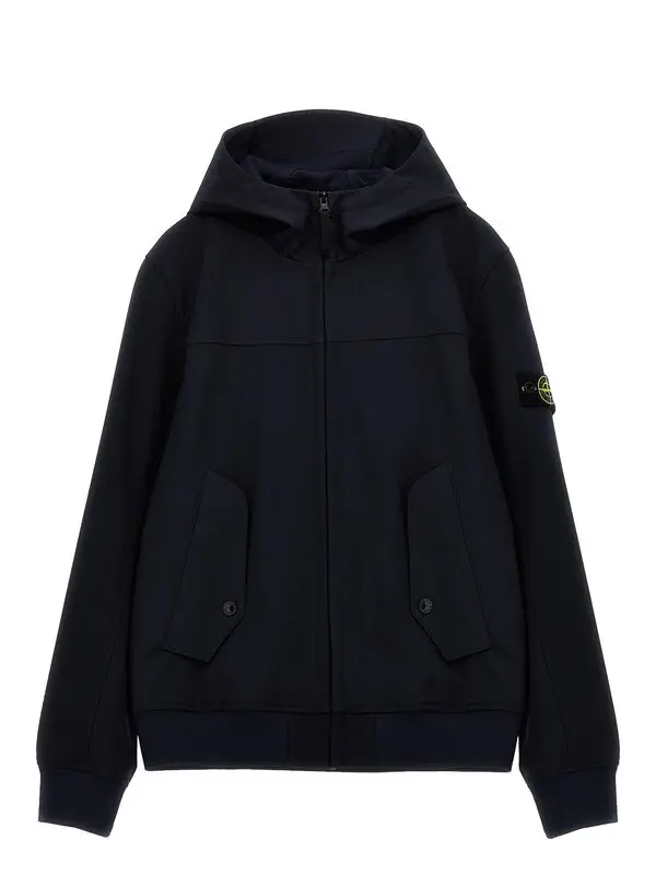 Stone Island Light Soft Shell-r E.dye Technology Jacket - Blue
