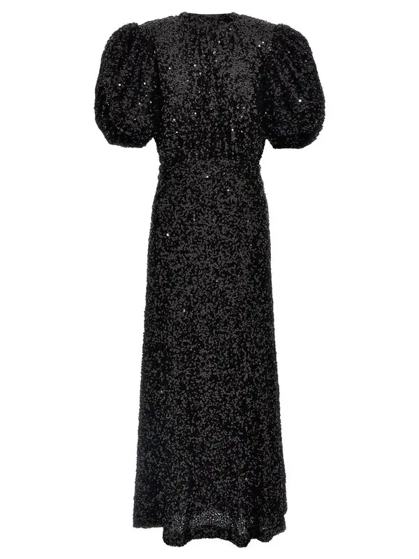 ROTATE BY BIRGER CHRISTENSEN Sequin Midi Dress - Black
