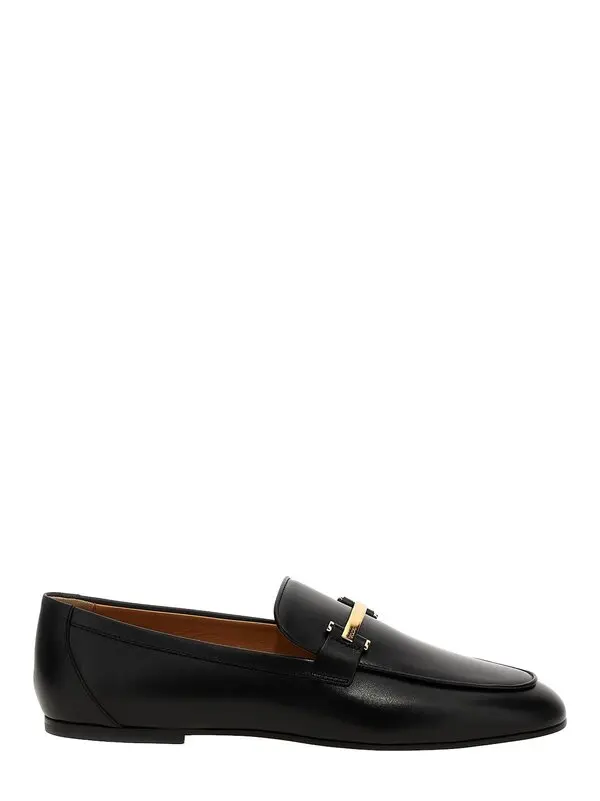 TOD'S Leather Horsebit Loafers - Black