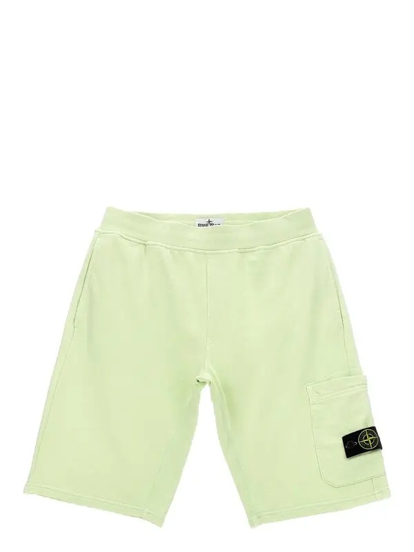 Stone Island Cargo Badge Logo Bermuda Shorts - Green