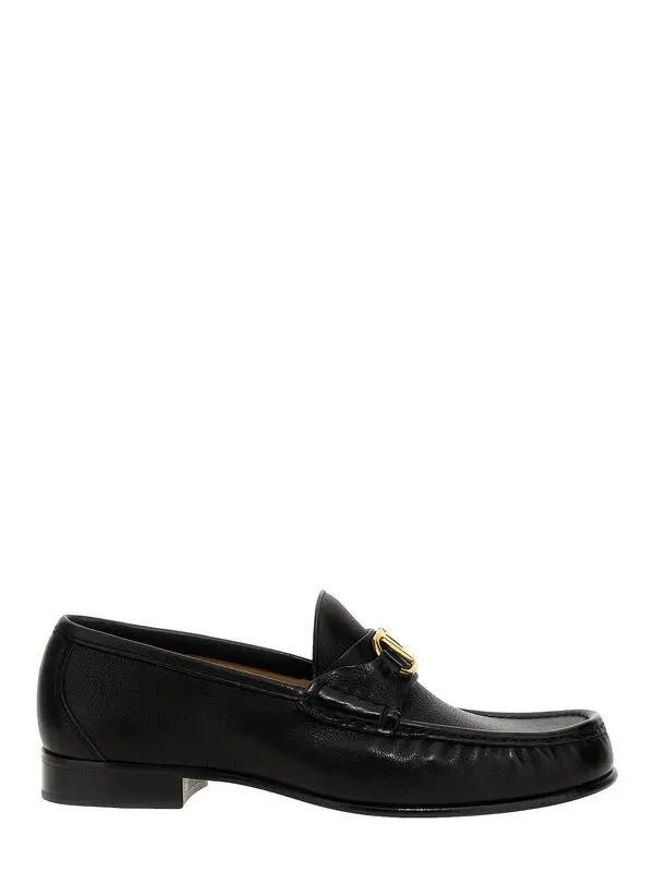 Valentino Garavani Vlogo Signature Leather Loafers - Black