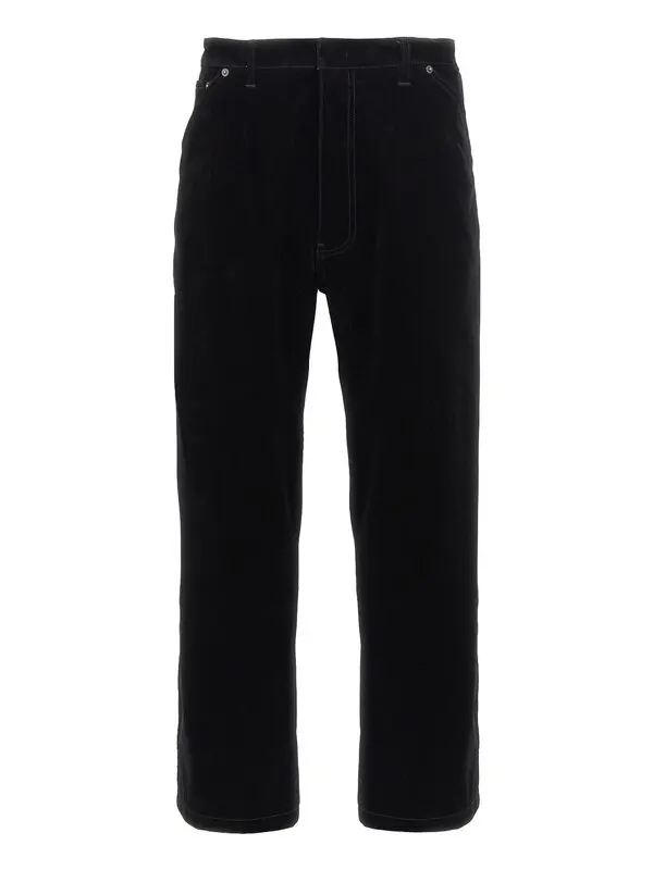 Prada Velvet Straight Leg Pants - Black