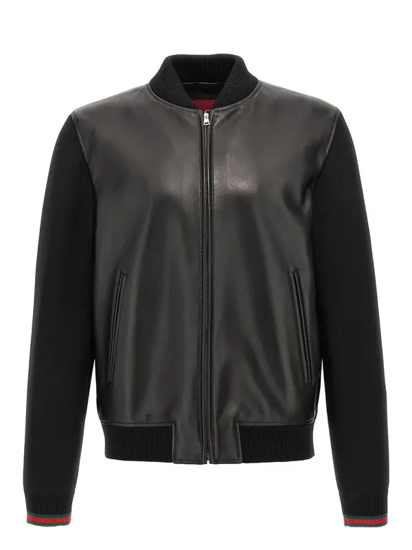 Gucci Bimaterial Bomber Jacket - Black