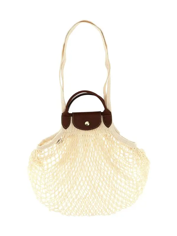 Longchamp L Le Pliage Filet' Shoulder Bag - Beige