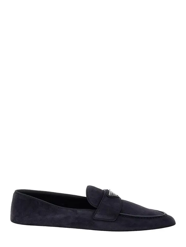 Prada Logo Suede Loafers - Blue