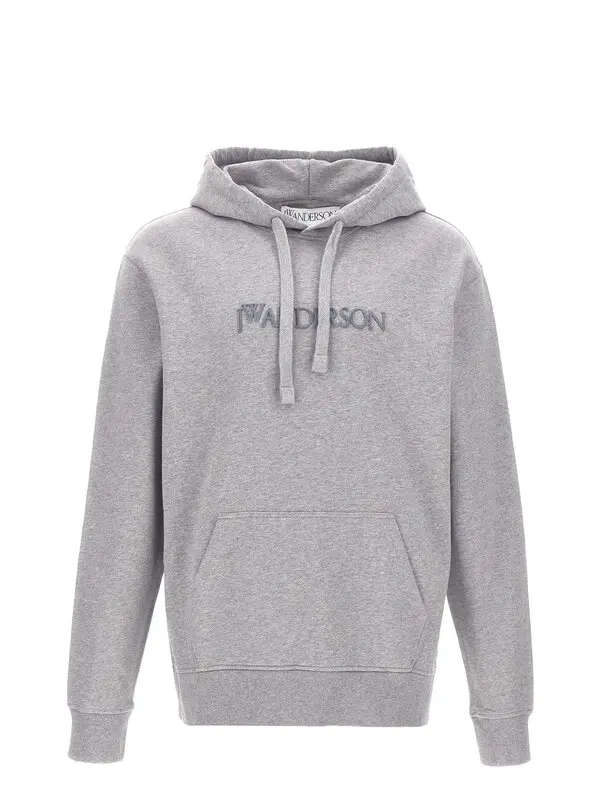 J.W.ANDERSON Logo Embroidery Hoodie - Gray
