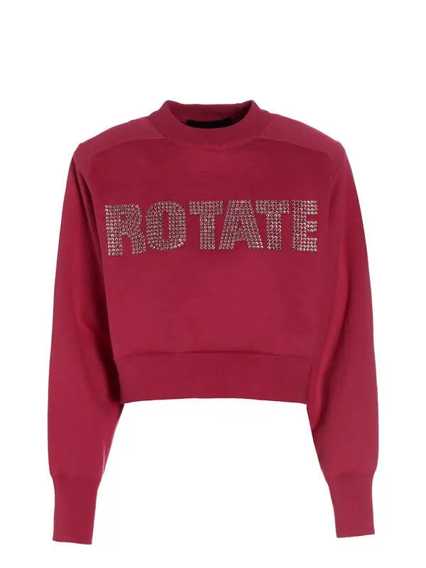 ROTATE BY BIRGER CHRISTENSEN Firm Rhinestone Sweatshirt - Fuchsia